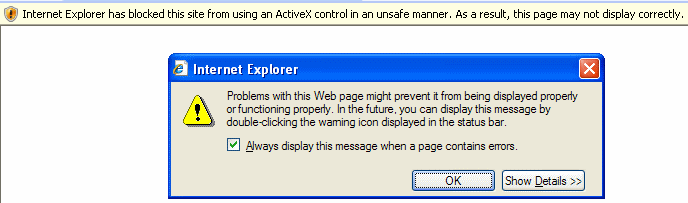 Internet Explorer Permission Details